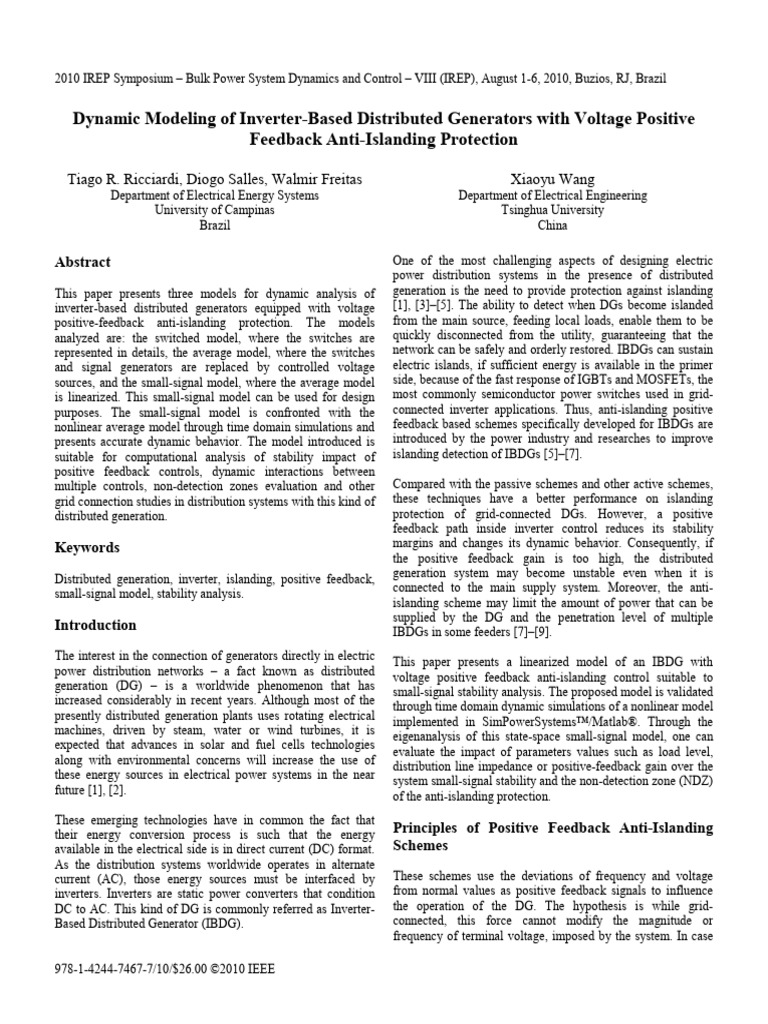 22 anti islanding | PDF | Power Inverter | Distributed Generation