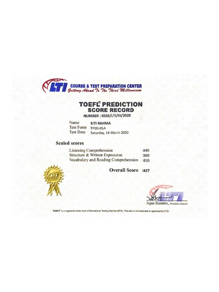 TOEFL-Sertifikat Pelatihan-Sertifikat Komputer | PDF TOEFL-Sertifikat Pelatihan-Sertifikat Komputer | PDF