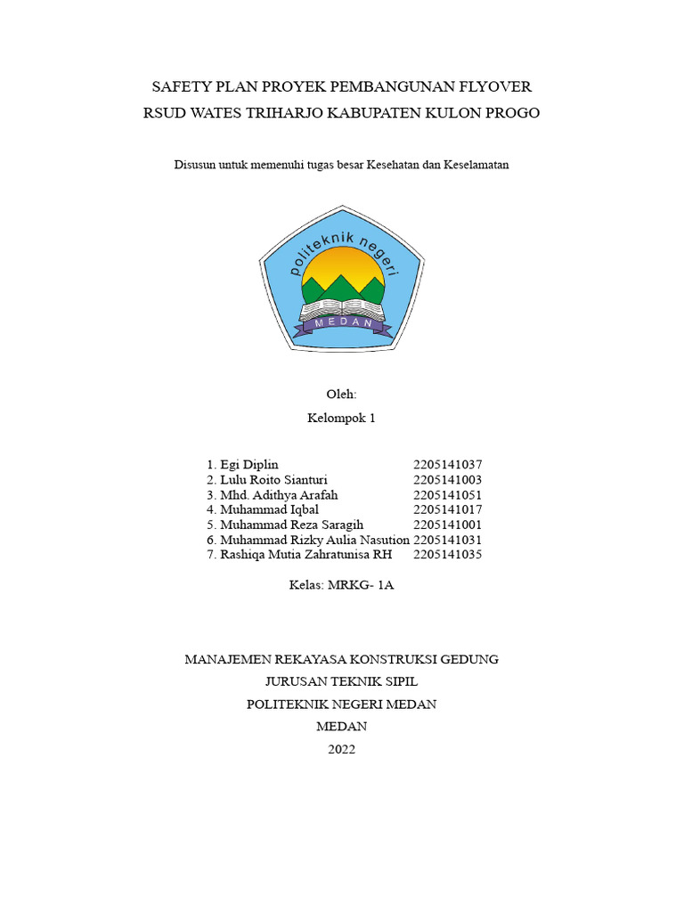 Safety Plan Proyek Pembangunan Flyover Rsud Wates Triharjo Kabupaten ... Safety Plan Proyek Pembangunan Flyover Rsud Wates Triharjo Kabupaten ...