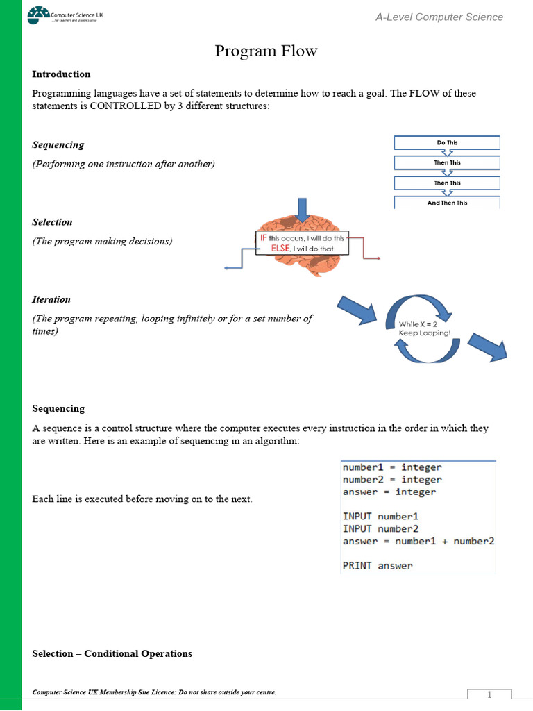 1 2 8 5 Program Flow Pdf Control Flow Computing