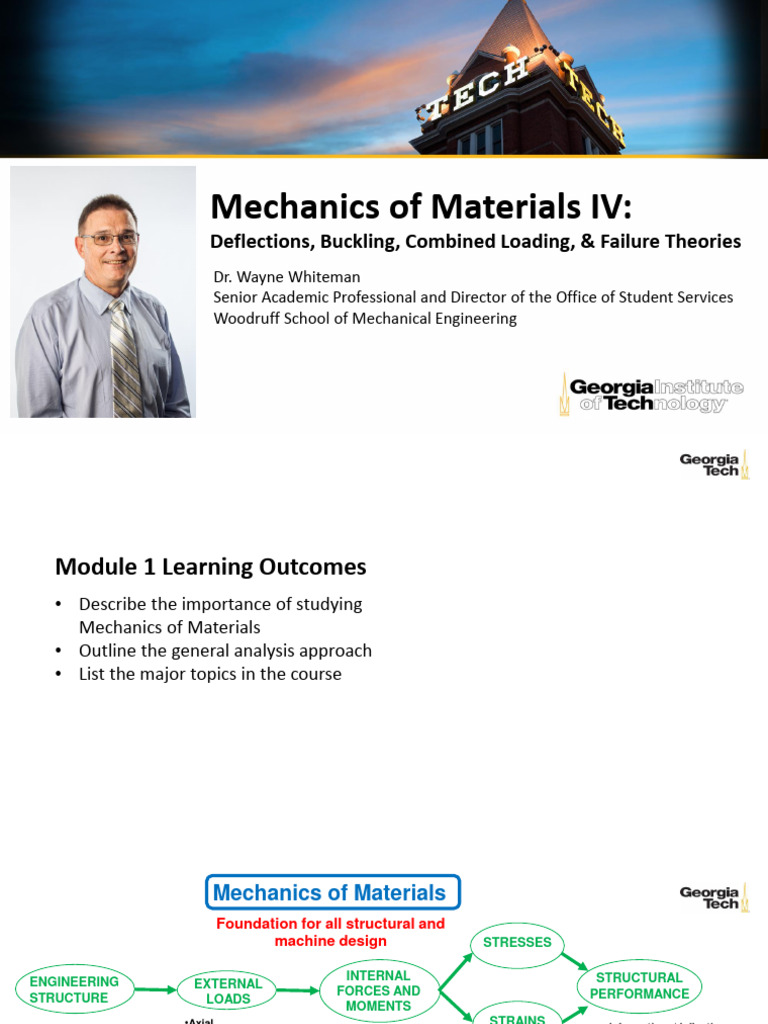 MOM IV - Module 1 | PDF | Stress (Mechanics) | Strength Of Materials