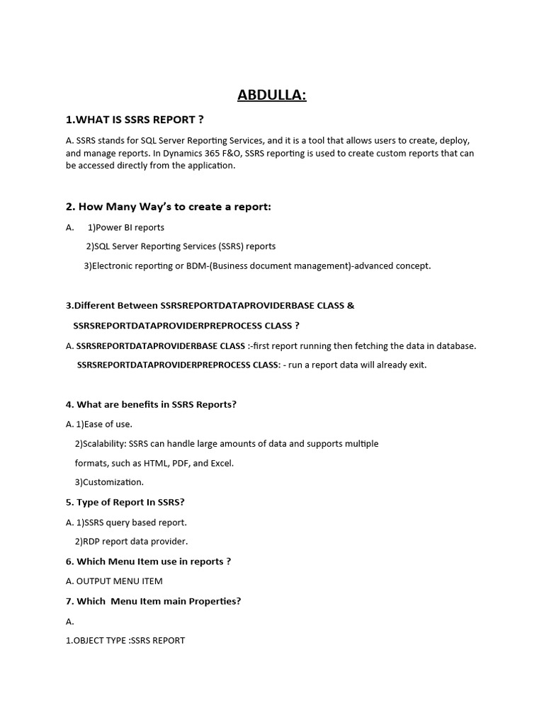 SSRS REPORTS | PDF | Microsoft Sql Server | Data