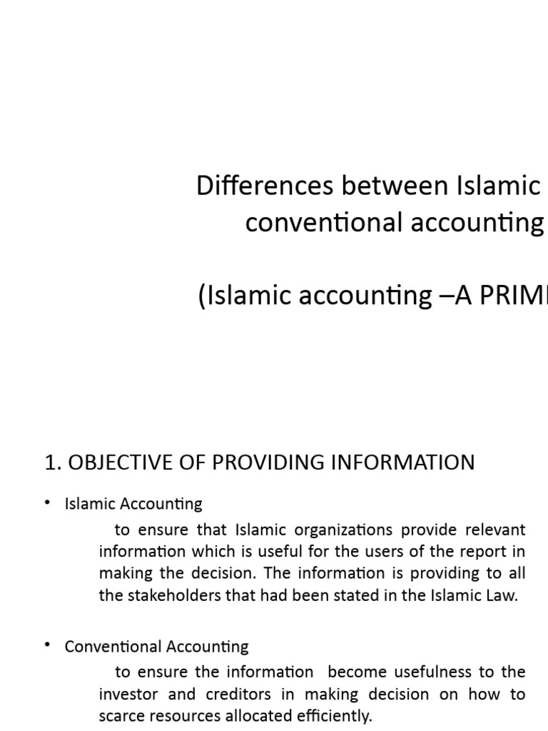 Differences Between Islamic and Conventional Accounting | PDF