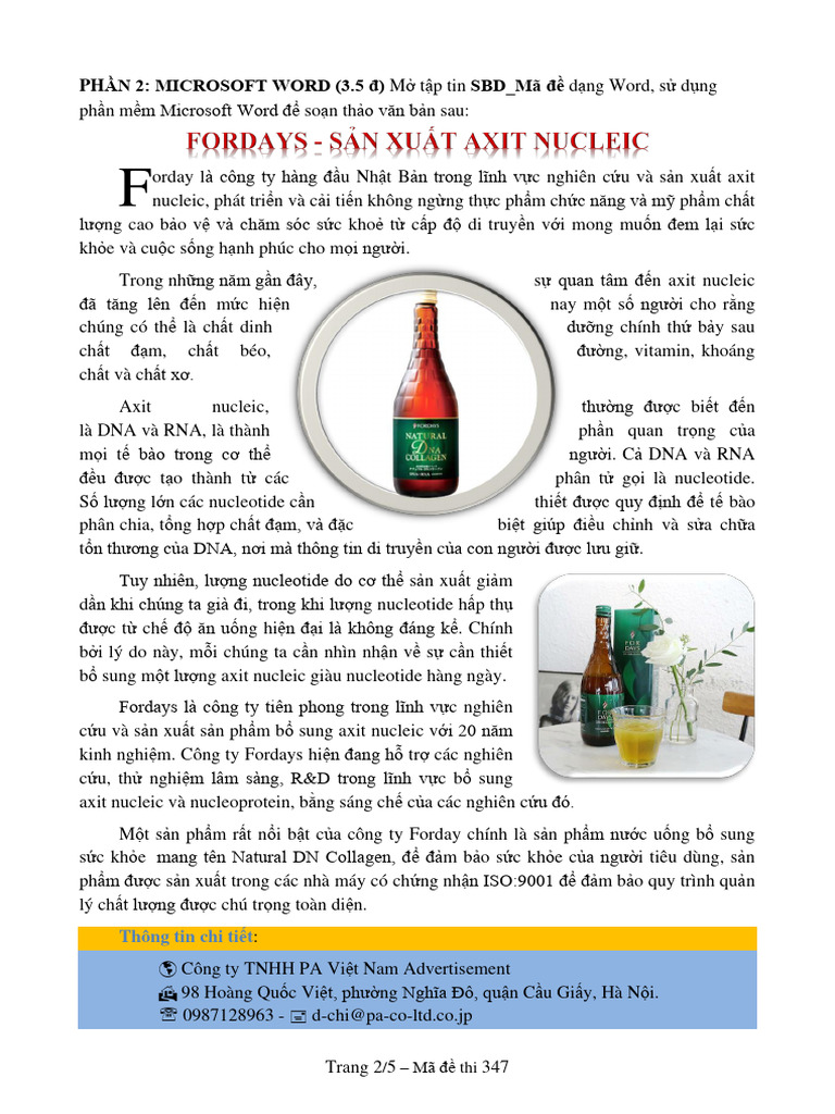 Bai Tap 3 - Word | PDF