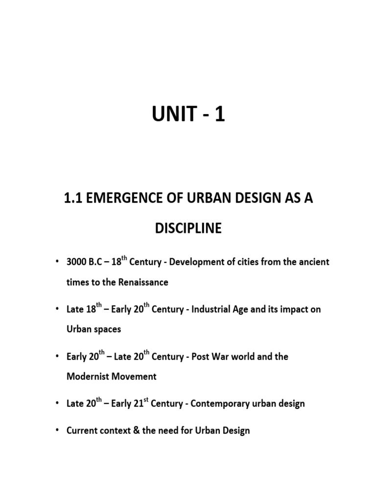 Emergence of Urban Design As A Discipline | PDF | Urban Design | Parks