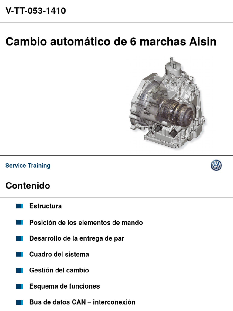 Manual de Caja Automática Aisin 6 Marchas | PDF | Transmisión ...