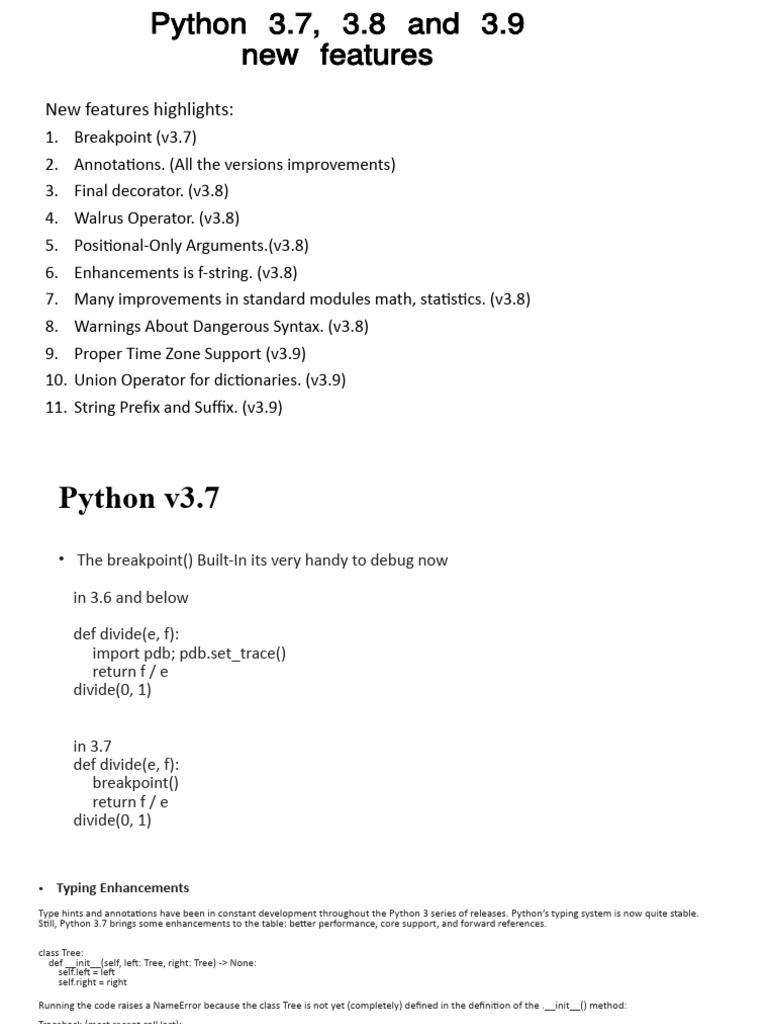 Python 3 7 8 9 Updates Pdf Inheritance Object Oriented Programming Class Computer 6790