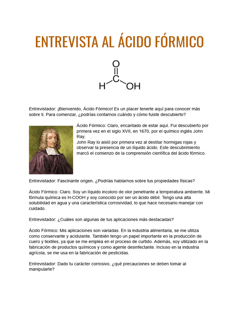 Entrevista Al Ác. Fórmico | PDF | Ácido | Hormiga