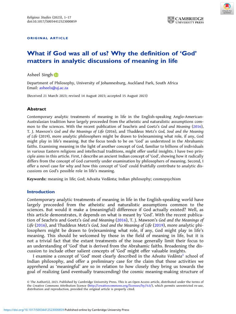 What If God Was All of Us Why The Definition of G | PDF | Vedanta ...
