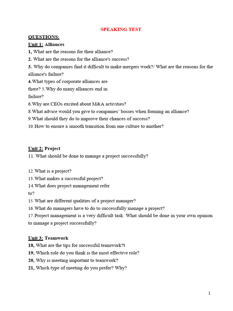 Speaking 5 | PDF | Mergers And Acquisitions | Mobile Phones