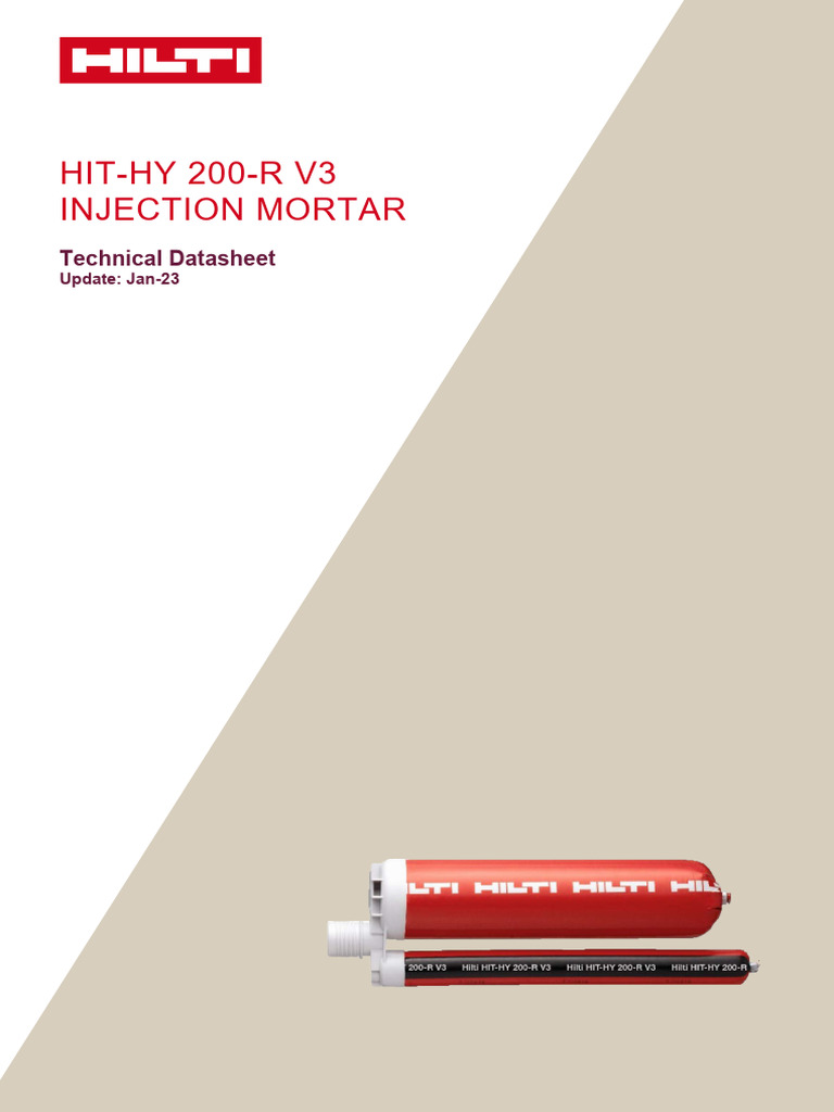 Hilti HIT-HY 200-R V3 Datasheet | PDF | Strength Of Materials | Screw