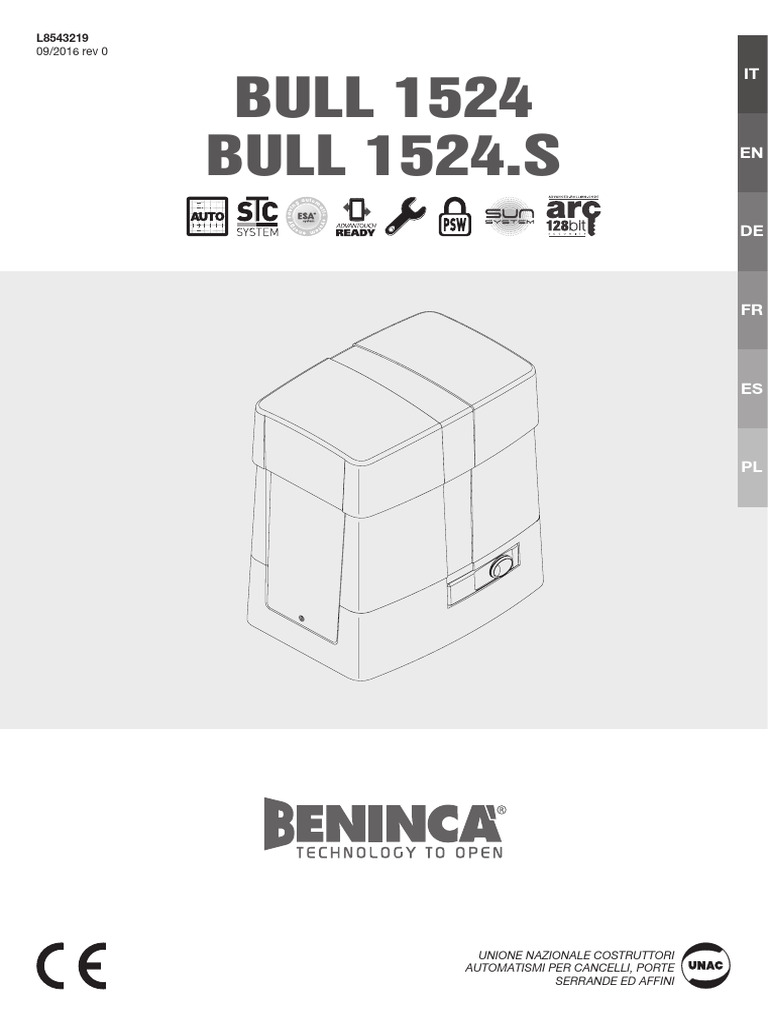 Beninca Bull1524 Manual | PDF