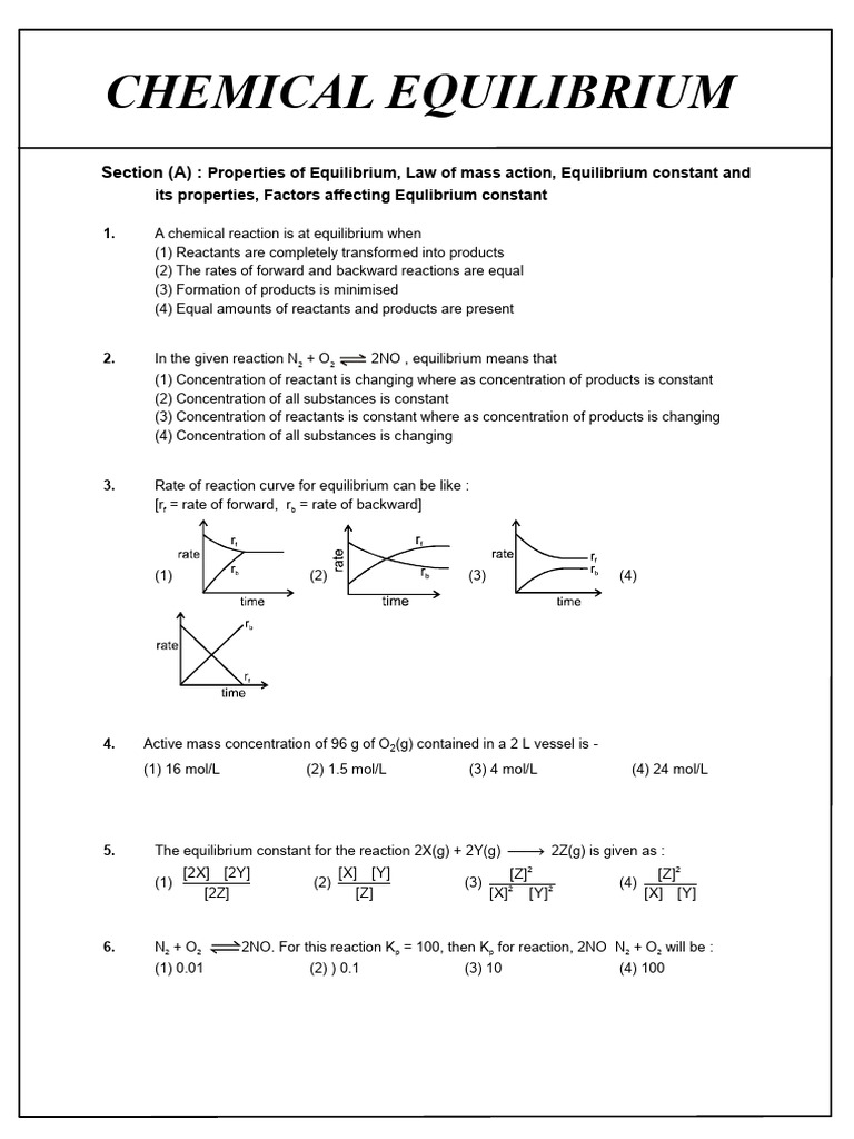 Equilibrium Constants and Reactions Analysis | PDF | Chemical ...