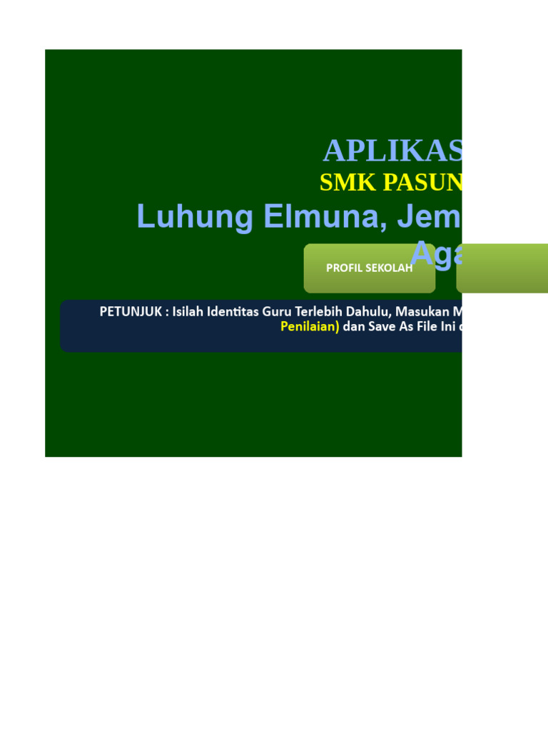 Contoh Program Sederhana Format Penilaian Nilai Raport | PDF