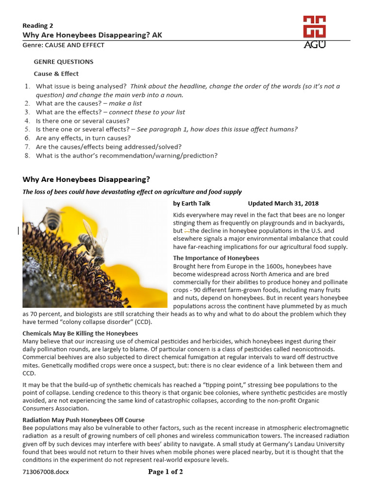 R2_GF03_Why Are Honeybees Disappearing | PDF | Honey Bee | Agriculture