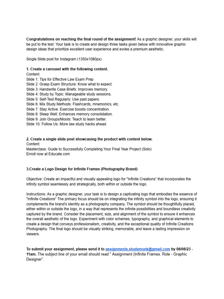 Graphic Designer Assignment | PDF | Brand | Logos