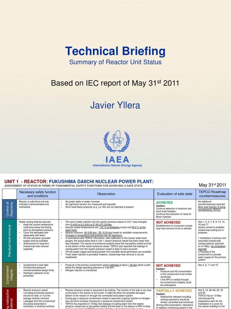 Technical Briefing: Javier Yllera | PDF | Nuclear Reactor | Fukushima ...