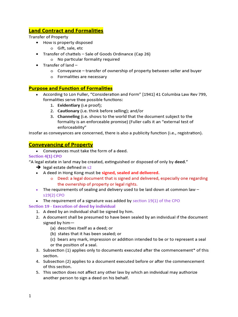Formalities and Exceptions | PDF | Lease | Equity (Law)