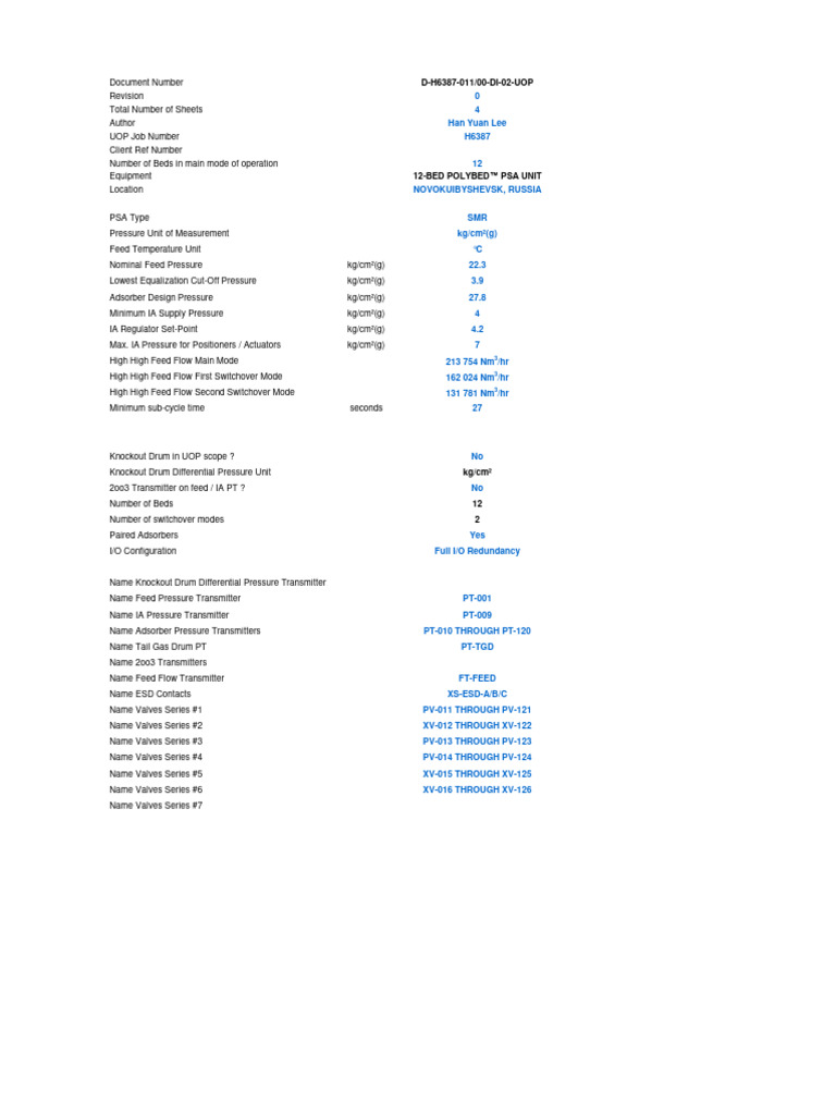 12 Bed Psa Uop Cause Amp Effect Drawing | PDF | Chemical Engineering ...