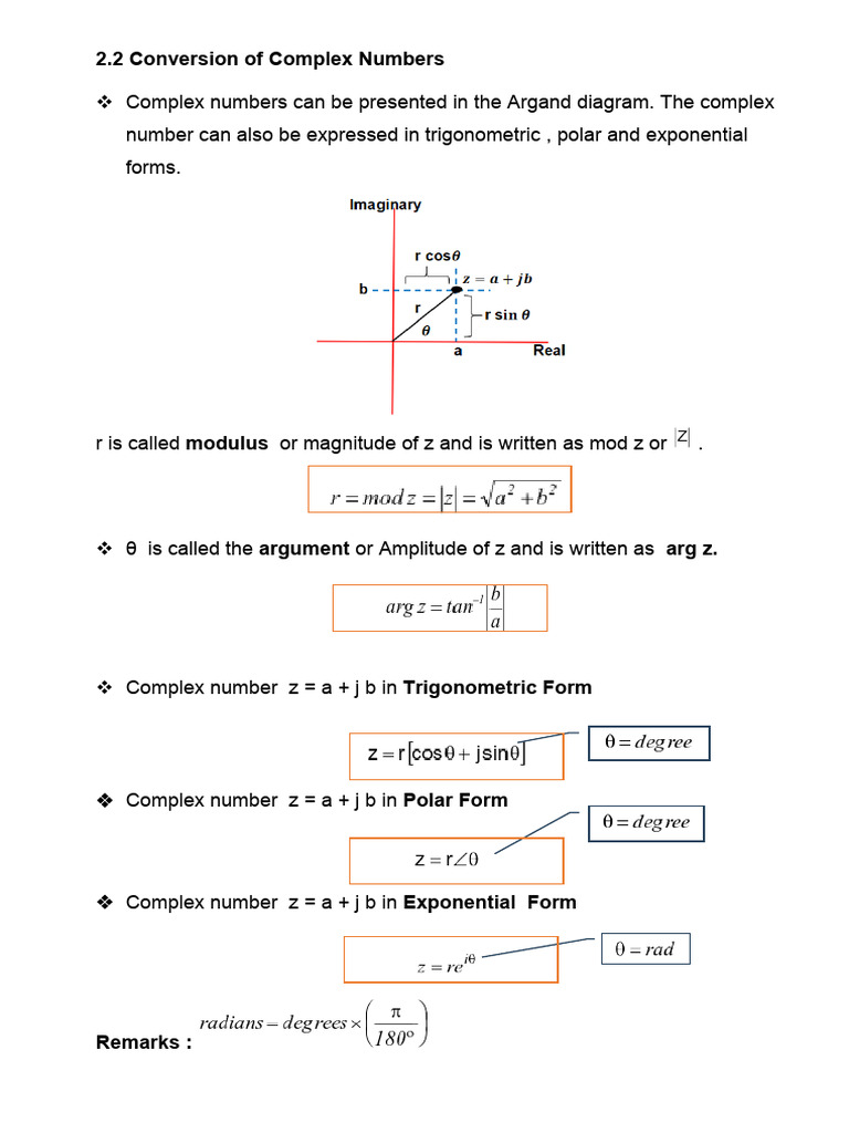 CHAPTER 2.2 Complex Numbers | PDF | Complex Number | Trigonometric Functions