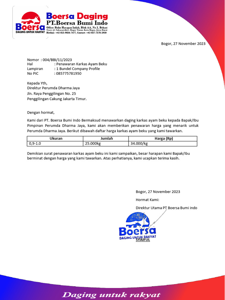 Surat Penawaran Boersa | PDF