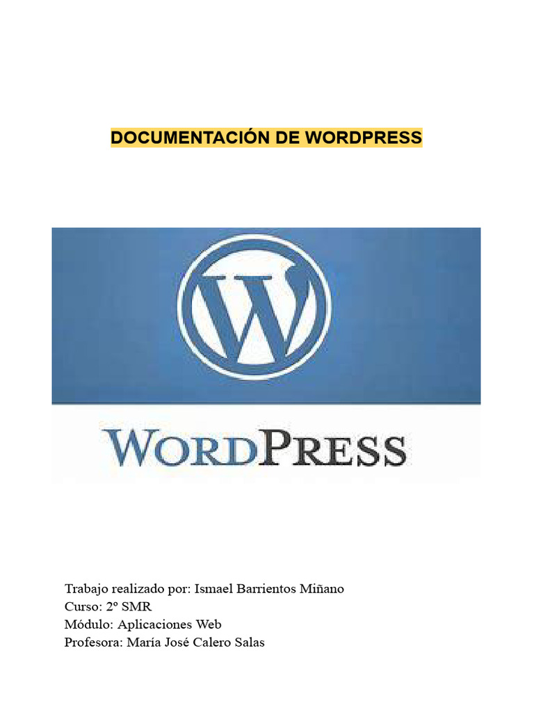 DOCUMENTACIÓN DE WORDPRESS | PDF