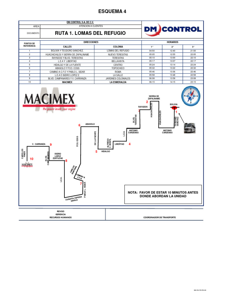 Rutas E. 4 Macimex Actualizadas-1 | PDF