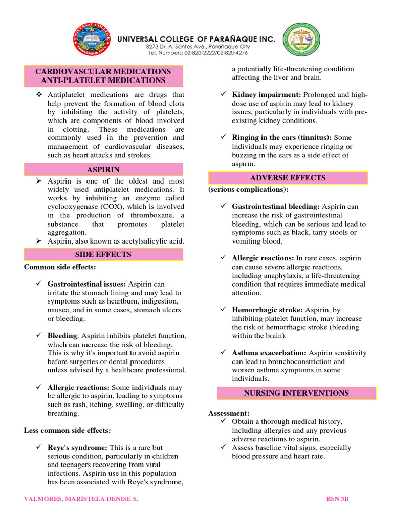 Rle Notes | Download Free PDF | Aspirin | Bleeding