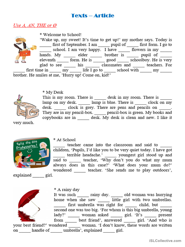 Article or Zero Article Exercise | PDF