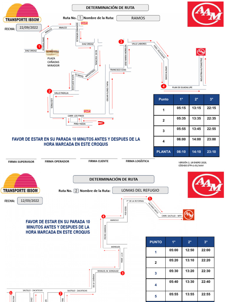 Rutas Aam Actualizadas 2023 | PDF