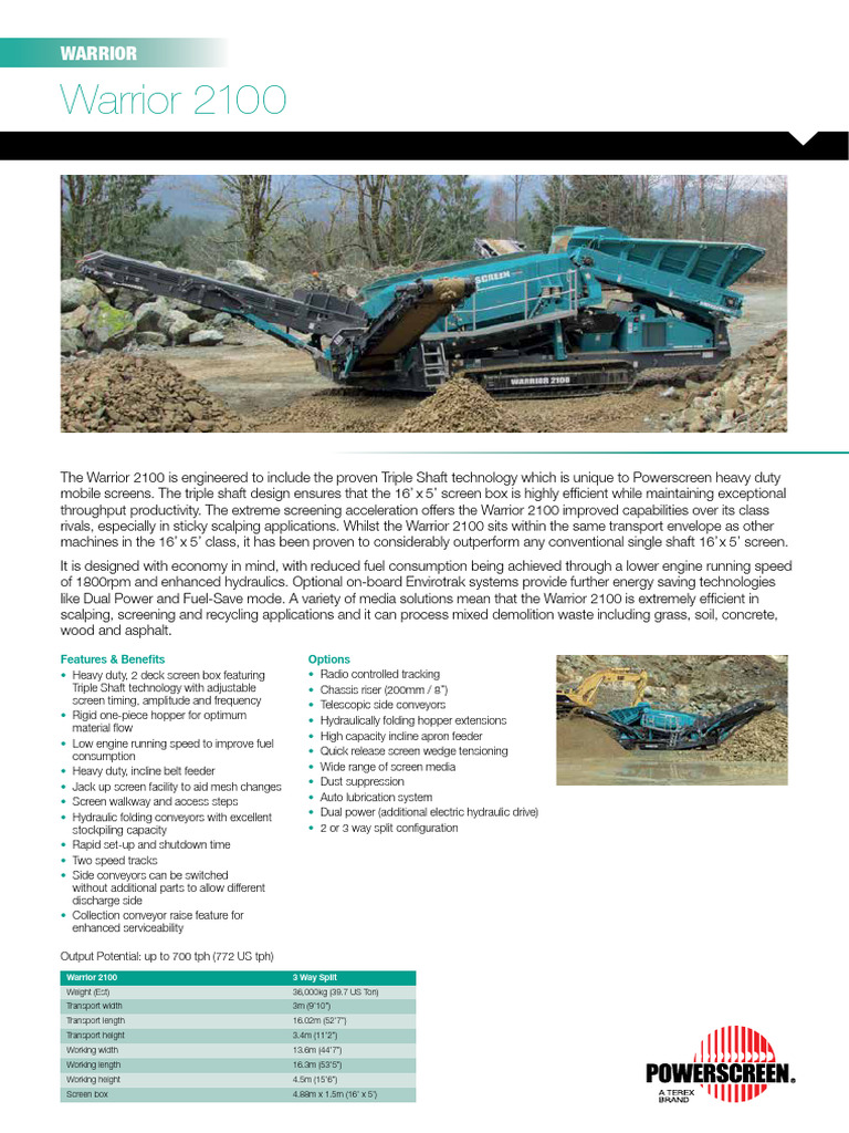Warrior 2100 Brochure Page | PDF | Transport | Engines