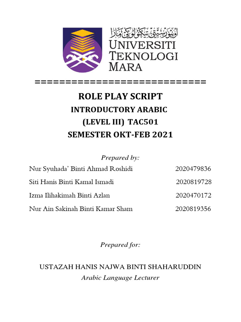 ROLE PLAY SCRIPT | PDF