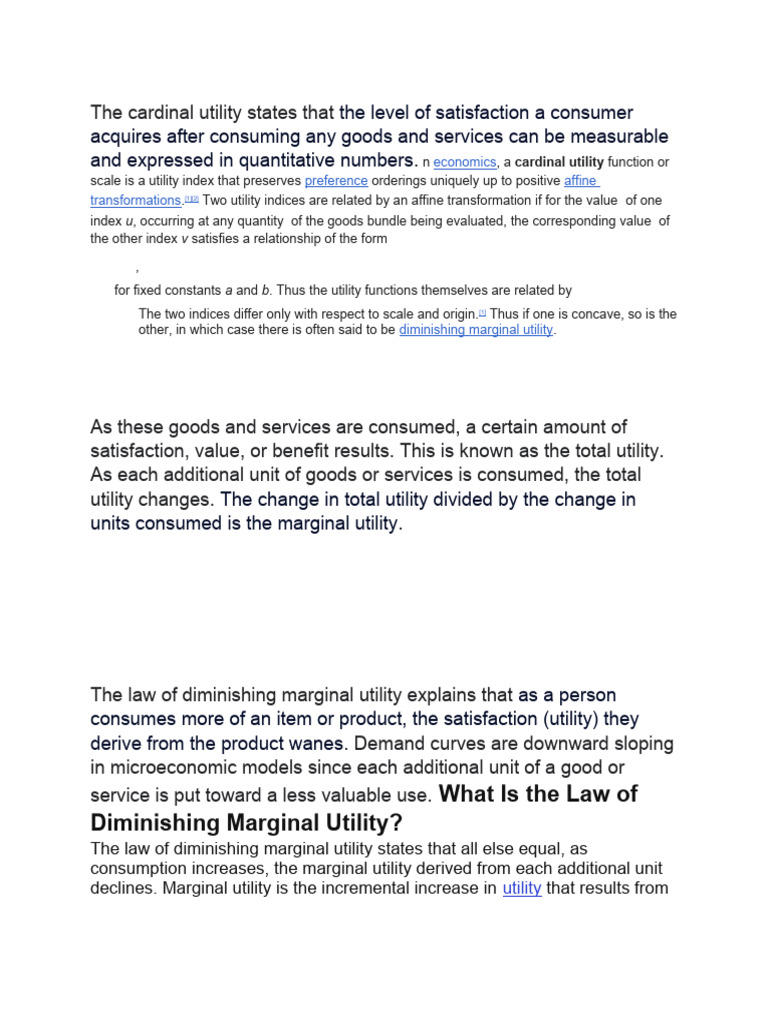 Economics Assignment Pdf Utility Marginal Utility
