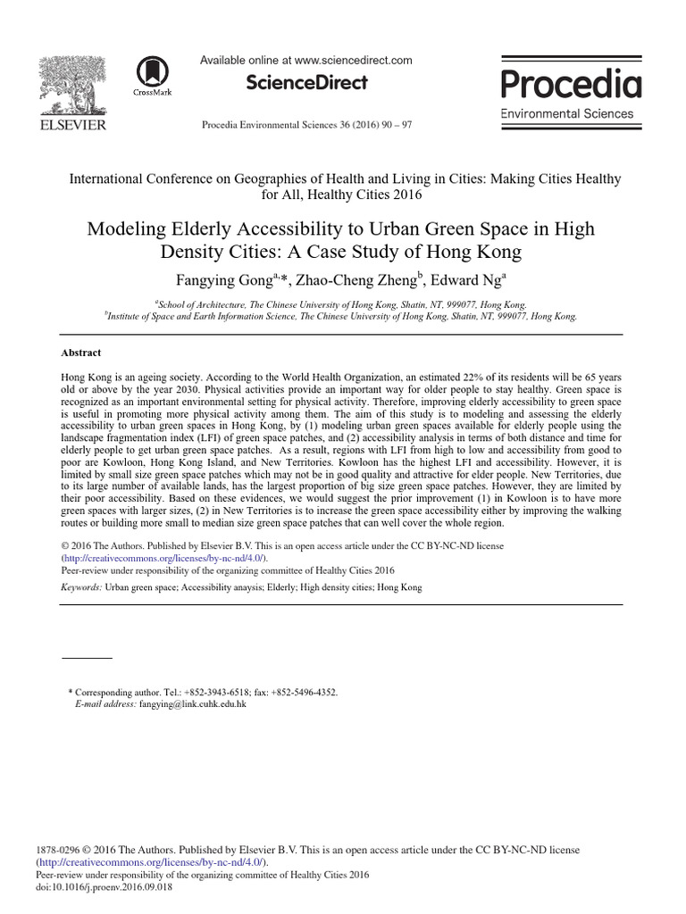 Modeling Elderly Accessibility HK | PDF