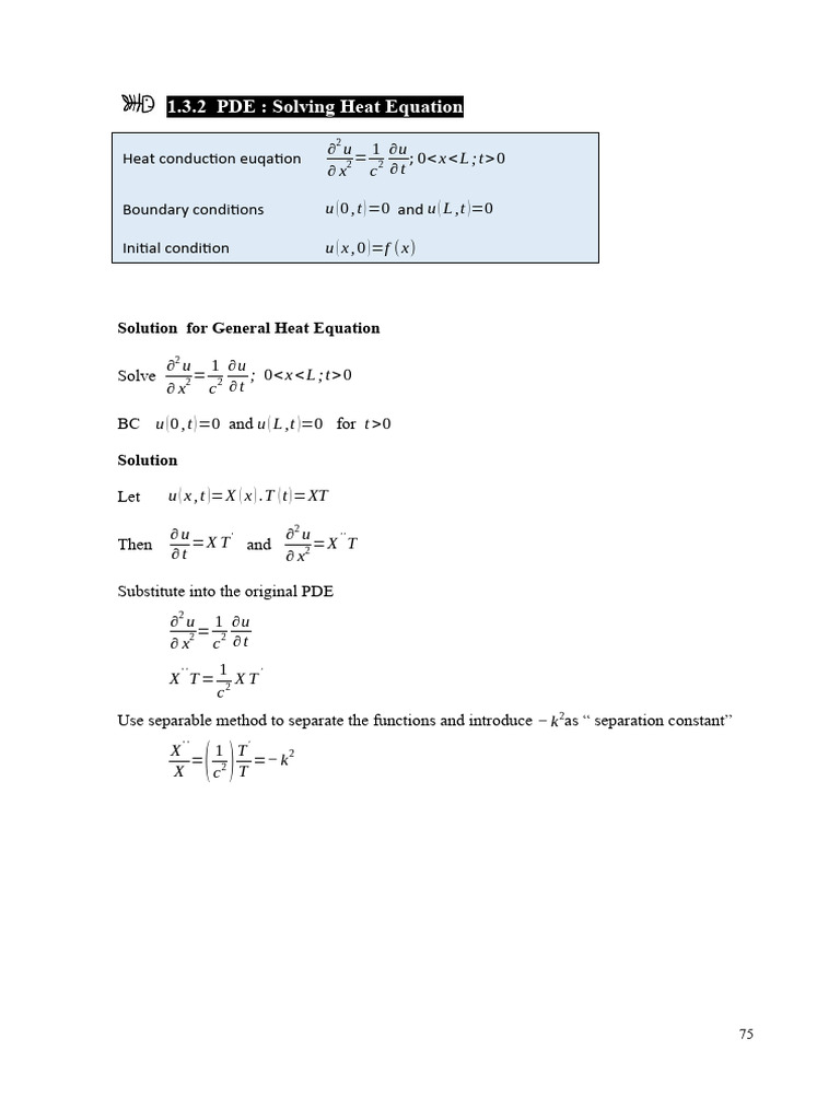 1.3.2 Application of PDE - Heat | PDF