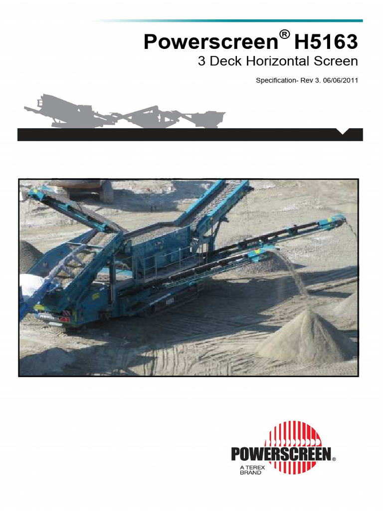 PDF Powerscreen H5163 Tech Spec Rev3 06-06-2011 H5163 H Range | PDF ...