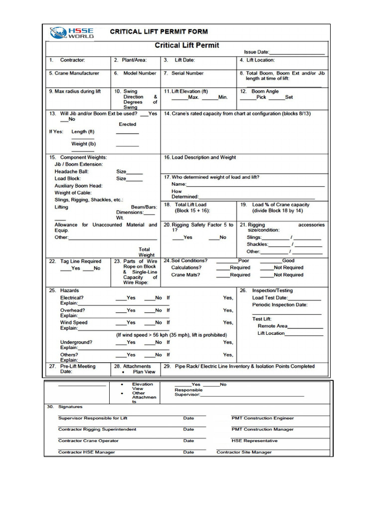 Critical-Lift-Plan-Form-1 | PDF