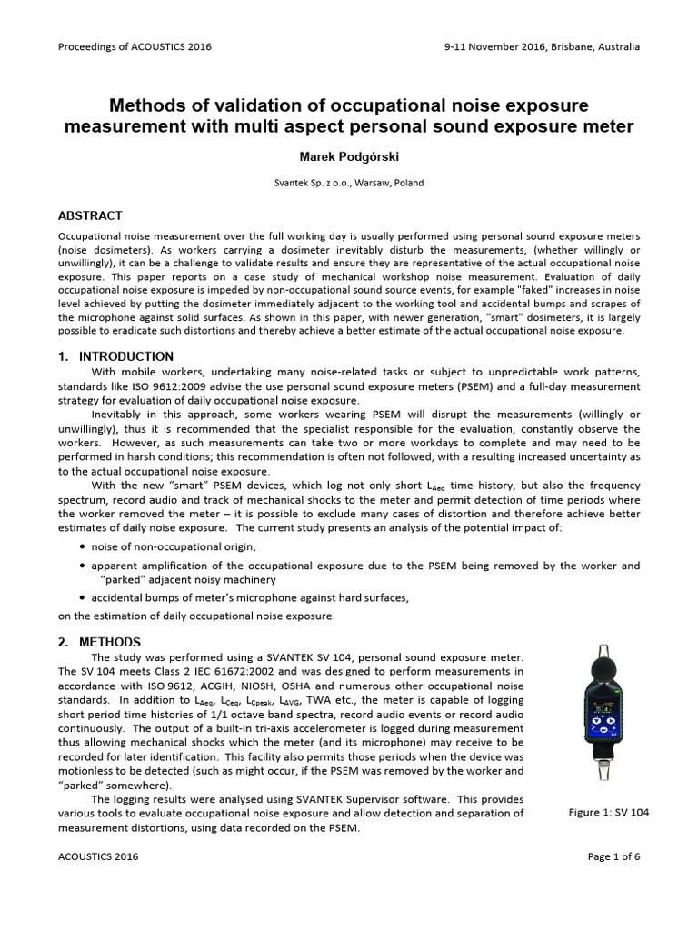 sv104_conference_paper (NOISE Doise meter) | PDF | Noise | Microphone