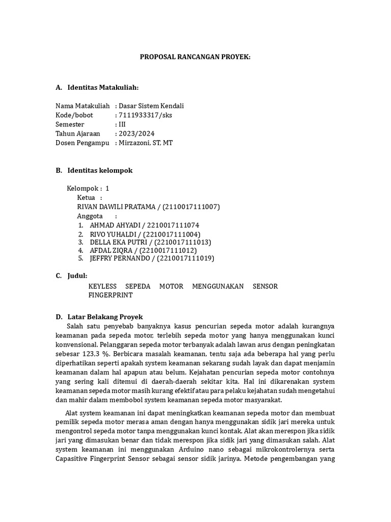 PROPOSAL - RANCANGAN - PROYEK (1) - KELOMPOK - 1 Selesai | PDF