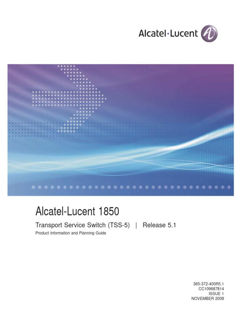 365372400R5.1 - V1 - Alcatel-Lucent 1850 TSS-5 | PDF | Computer Network | Electronics