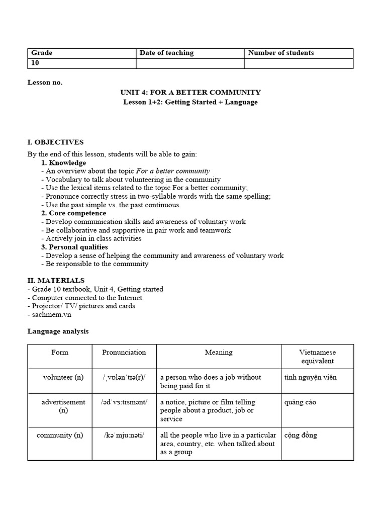 10A2. U4-L1, 2 - Getting Started Language | PDF | Grammar | Human ...