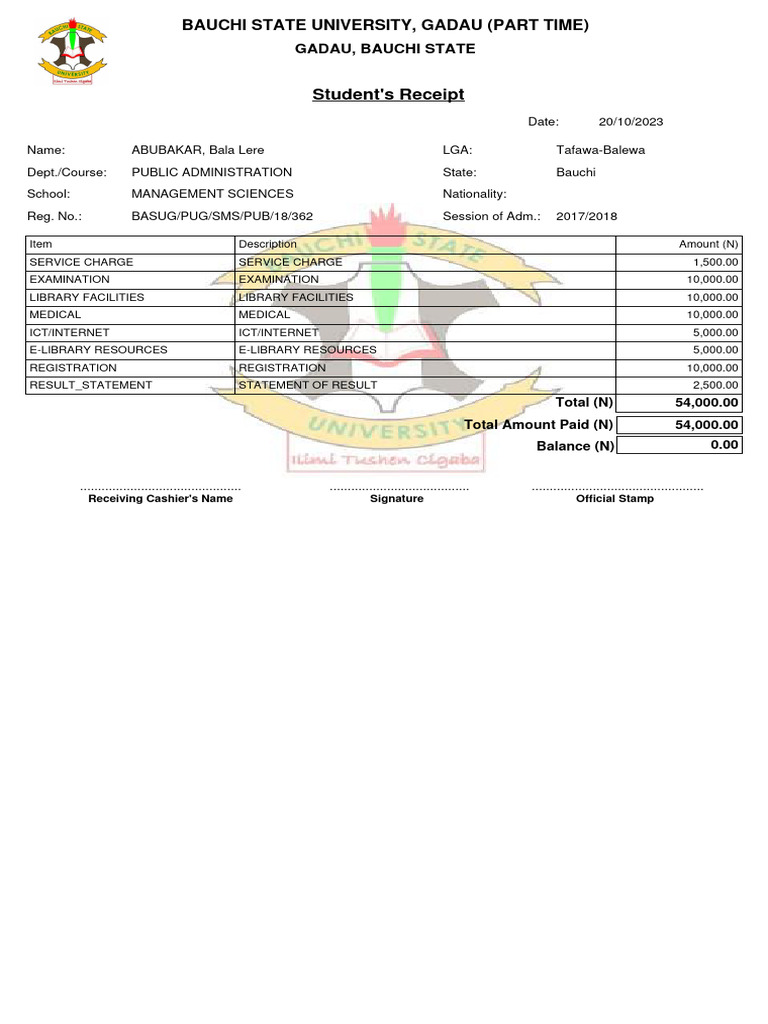 Basug Pug Sms Pub 18 362 Receipt | PDF