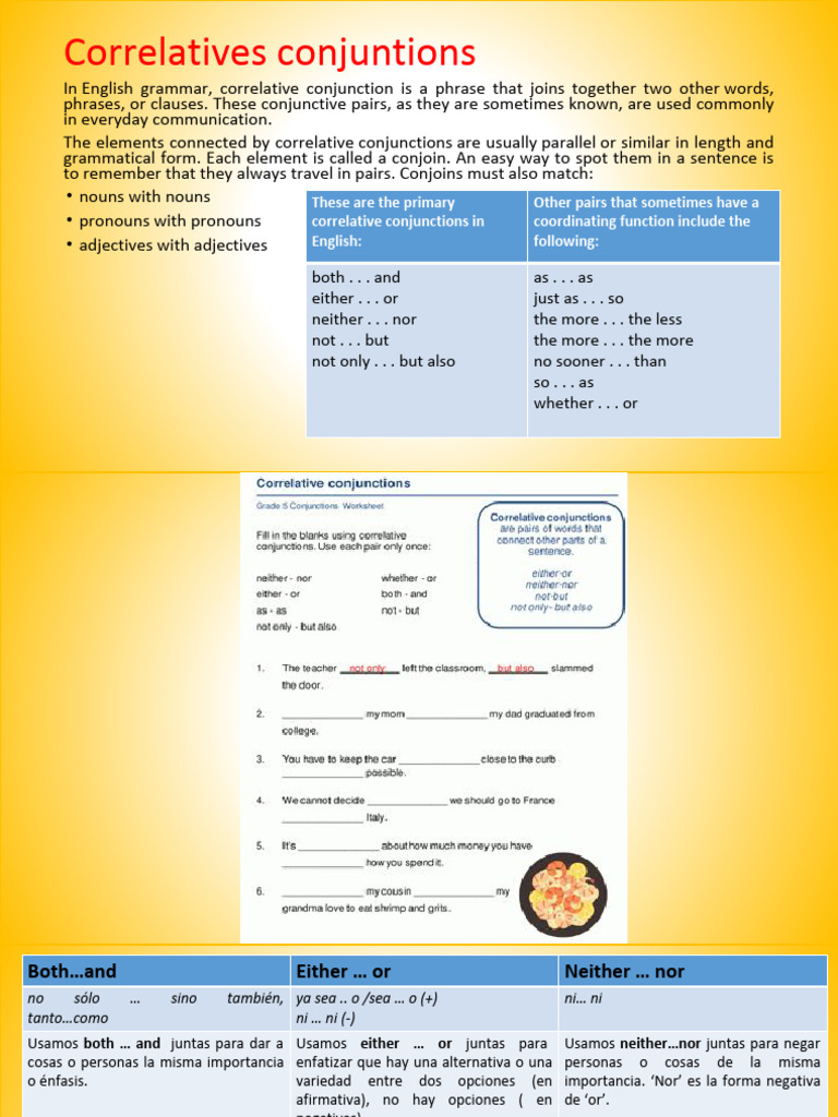 Correlatives Conjuntions | PDF | Linguistics | Grammar