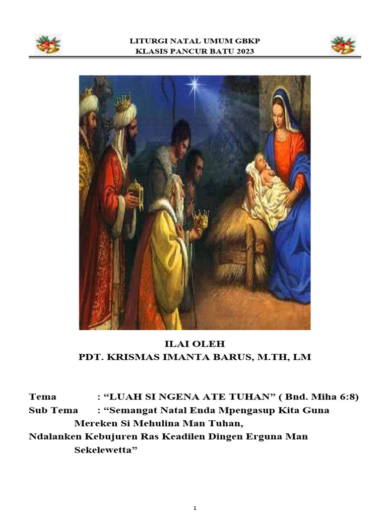 Tatib Natal Kelurga Besar Serayan Tuhan 2023 Klasis PB | PDF | Seni ...