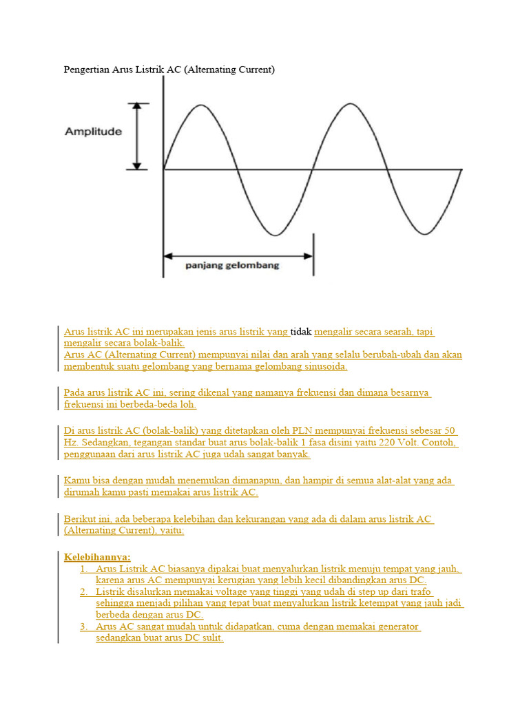 Pengertian Arus Listrik AC | PDF | Sains & Matematika | Komputer