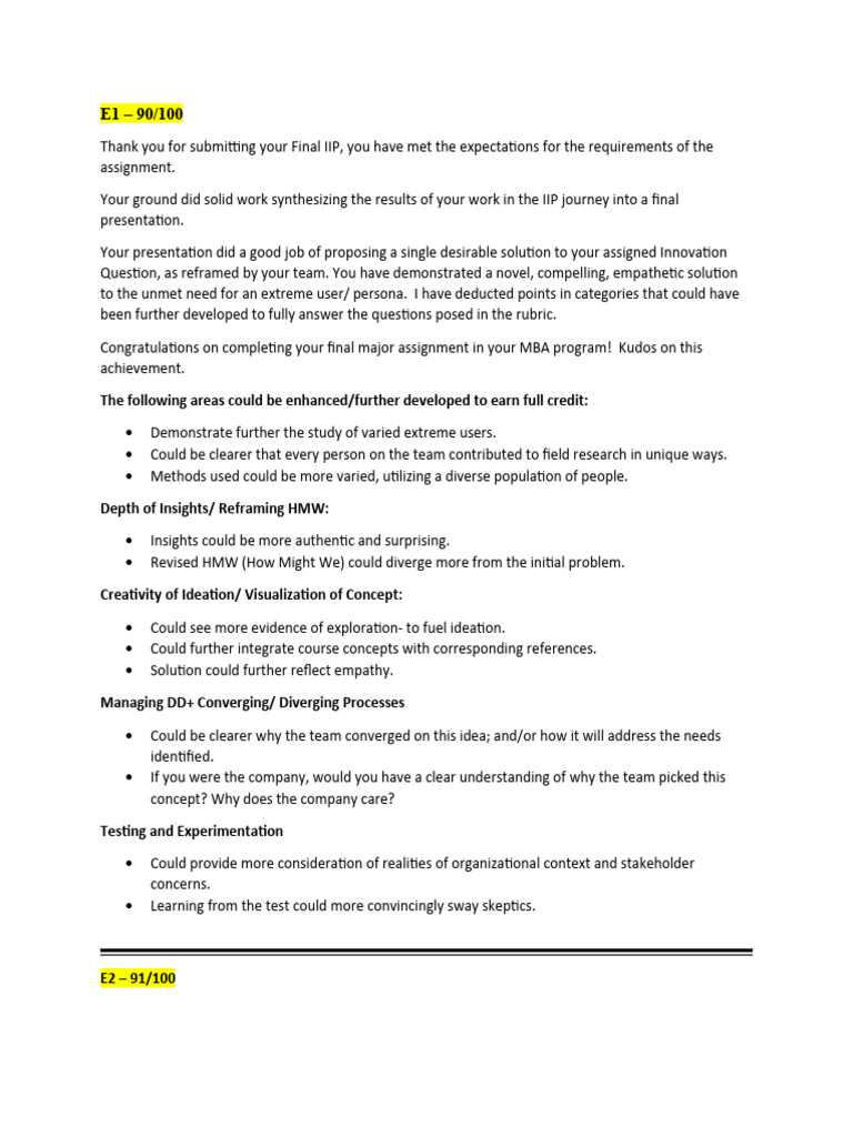 E Group Grading Feedback | PDF | Creativity | Empathy