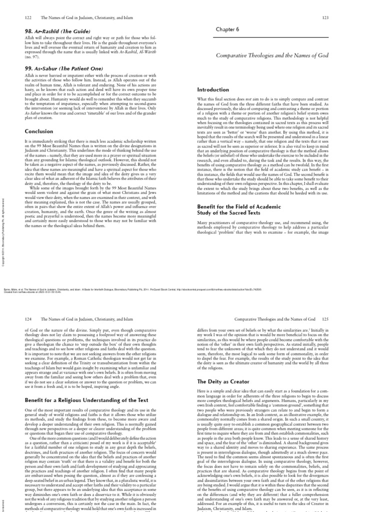 The Names of God in Judaism Christianity and Islam... - (Comparative ...