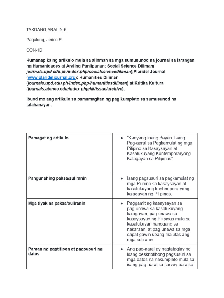 TAKDANG ARALIN-6 FilDis | PDF