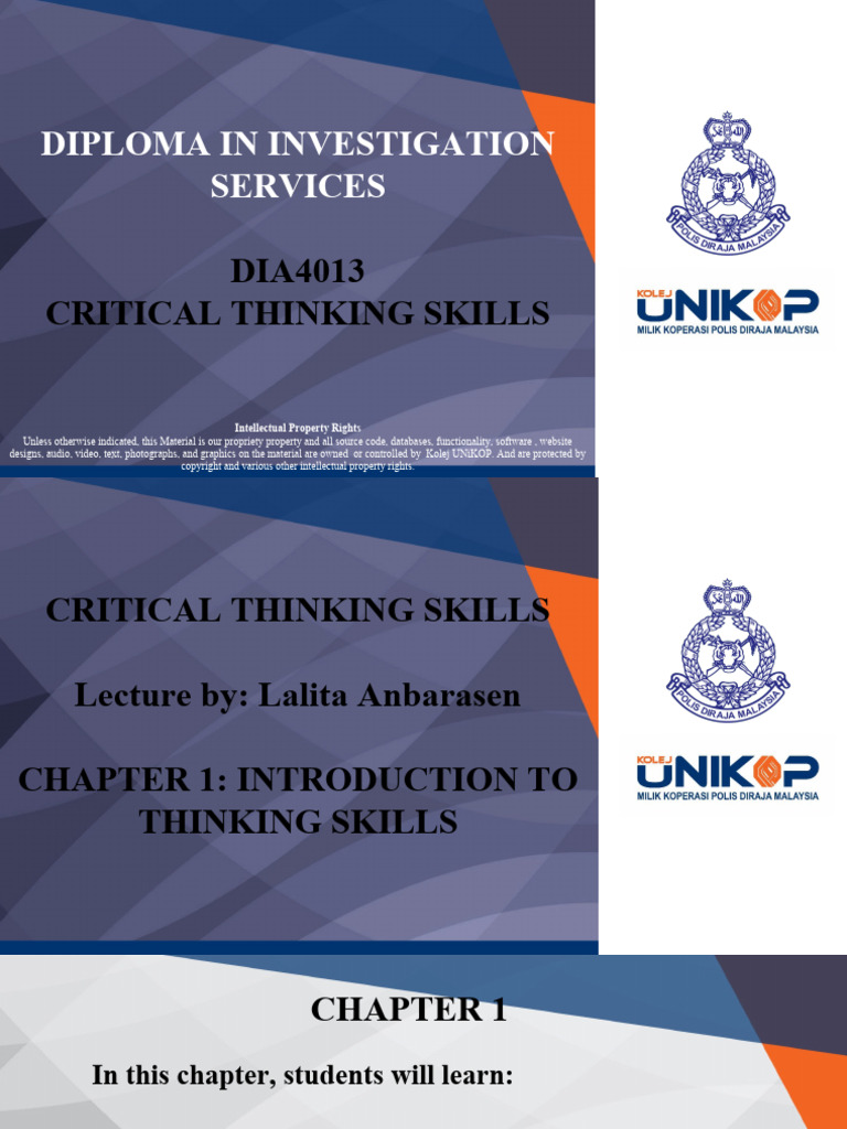 Chapter 1 - Introduction To Thinking Skills | PDF | Thought | Brainstorming