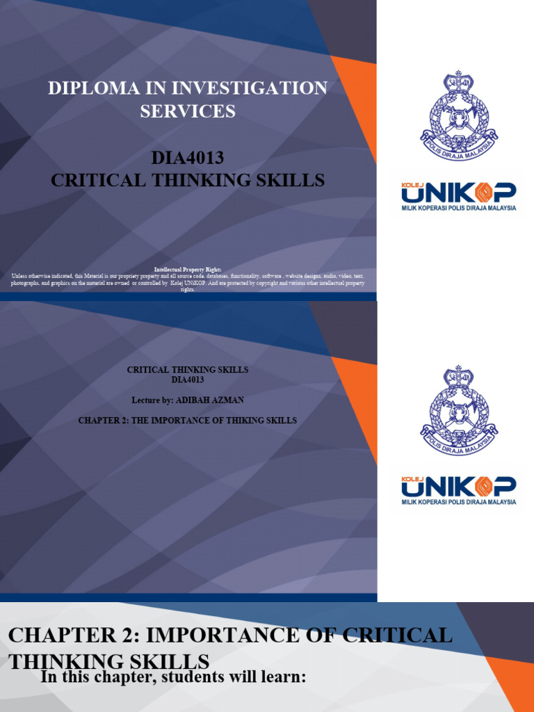 Chapter 2 - The Importance of Thinking Skills | PDF | Thought ...
